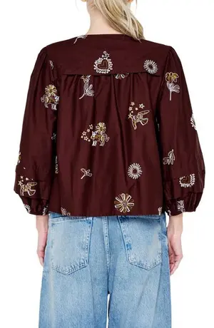 CIEBON Liliane Embroidered Cotton Poplin Shirt