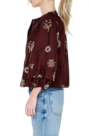 CIEBON Liliane Embroidered Cotton Poplin Shirt
