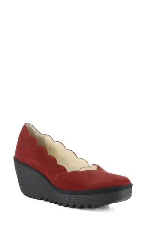Fly London Yerk Wedge Pump - Red