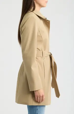 London Fog Belted Stadium Trench Coat - Khaki