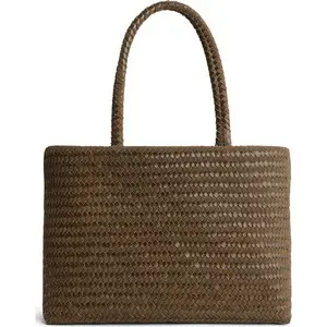 Madewell Handwoven Suede Leather Tote Faded Olive