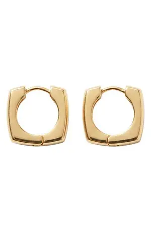 Argento Vivo Square Huggie Hoop Earrings - Gold