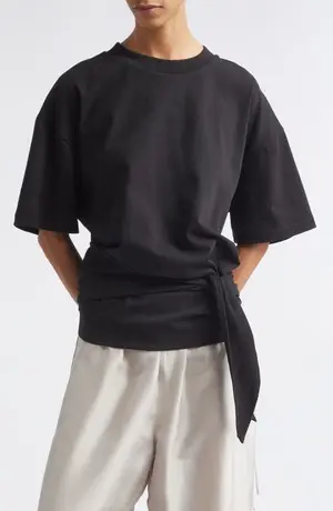 ST. AGNI Split Back Cotton Jersey T-shirt