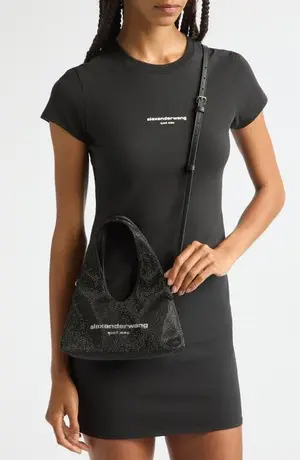 Alexander Wang Pike Mini Crystal Hobo Bag