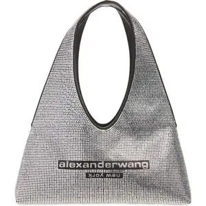 Alexander Wang Pike Mini Crystal Hobo Bag - Black/silver