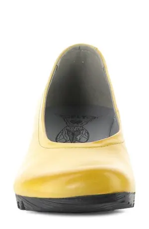 Fly London Opan Leather Wedge Pump - Mustard