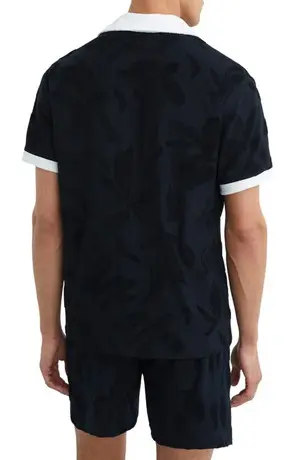 REISS Zuma Contrast Trim Floral Camp Shirt