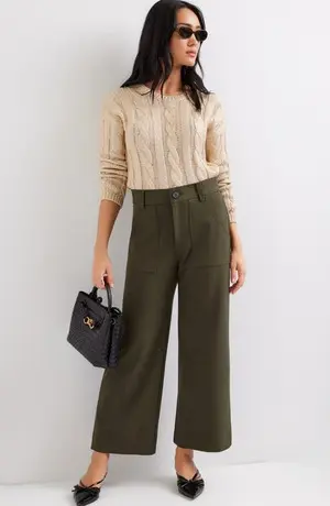 Fifteen Twenty Levie Metallic Cable Knit Sweater