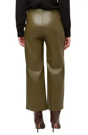 Fifteen Twenty Faux Leather Cropped Wide Leg Pants