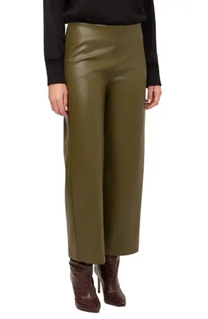 Fifteen Twenty Faux Leather Cropped Wide Leg Pants