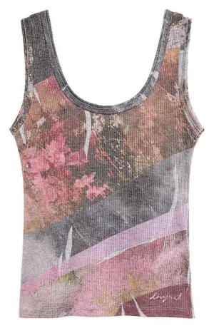 Desigual Ribbed Graphic Tank Top