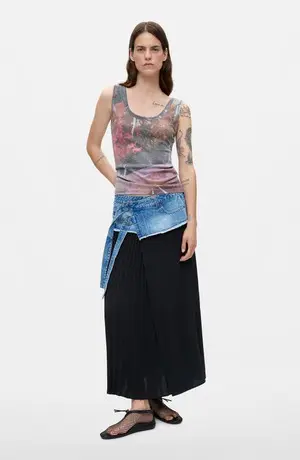 Desigual Ribbed Graphic Tank Top