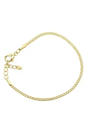 Argento Vivo Flat Link Chain Bracelet - Gold