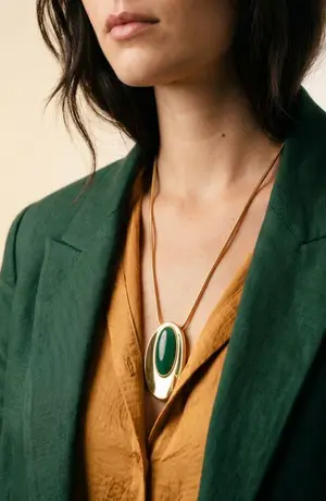 Argento Vivo Oval Statement Pendant Necklace