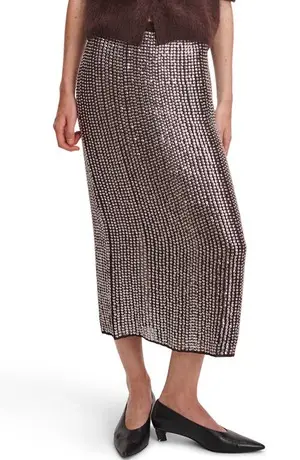 Rag & Bone Lili Beaded Georgette Midi Skirt