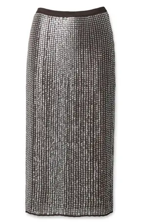 Rag & Bone Lili Beaded Georgette Midi Skirt