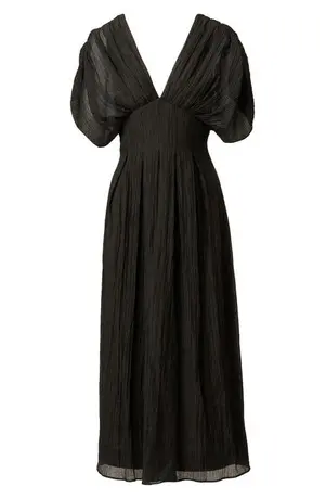 Adrianna Papell Organdy Crinkle Maxi Dress
