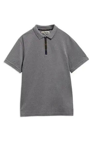 Barbour Stately Zip Polo - Pewter