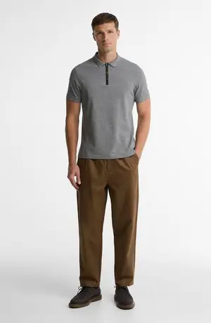 Barbour Stately Zip Polo - Pewter