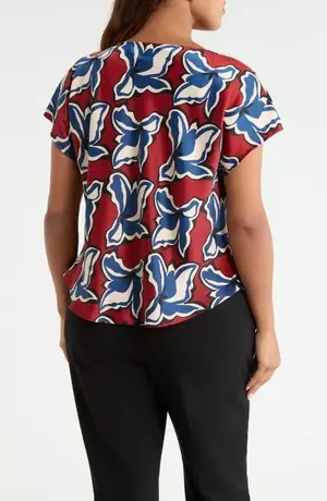 Anne Klein Floral Cowl Neck Top