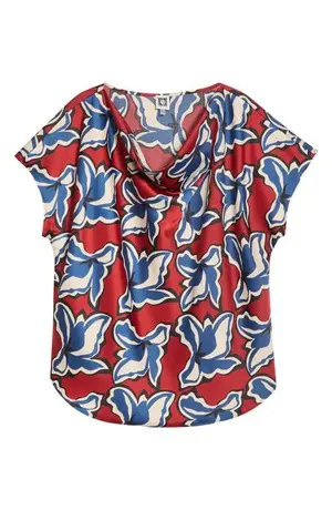 Anne Klein Floral Cowl Neck Top