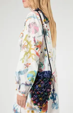Marina Rinaldi Watercolor Print Long Sleeve Shirtdress