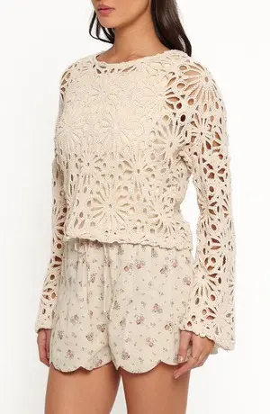 PETAL & PUP Rowley Crochet Cotton Top