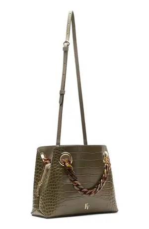 FRANCES VALENTINE Skip Croc Embossed Leather Tote