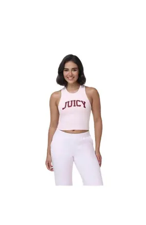 Juicy Couture High Neck Crop Tank Top - Soft Glow