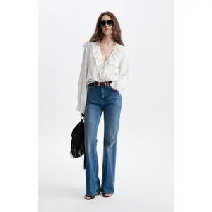 Vanessa Bruno Helea V-neck Ruffled Blouse - Ecru