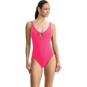 GOTTEX V-neck Keyhole One Piece - Magenta