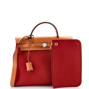 Hermès Herbag Zip Leather And Toile 31