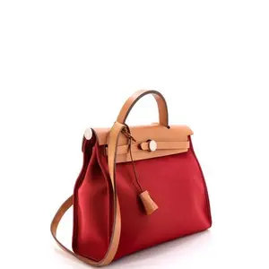 Hermès Herbag Zip Leather And Toile 31