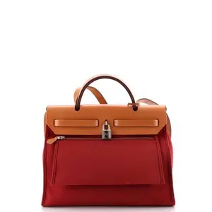 Hermès Herbag Zip Leather And Toile 31