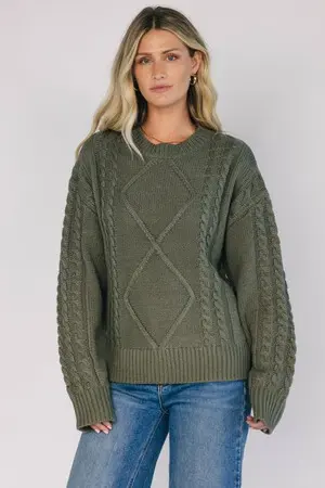 BALTIC BØRN Mona Knit Sweater - Olive