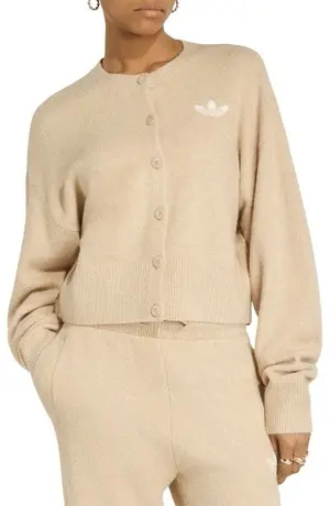 Adidas Essential Cardigan With Trefoil Logo - Khaki Three
