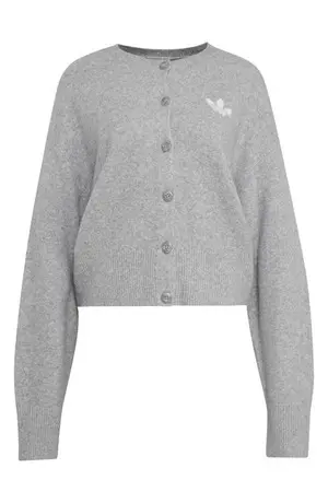 Adidas Essential Cardigan With Trefoil Logo - Medium Grey Heather