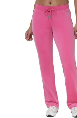 Juicy Couture Rib Waist Velour Track Pants - Bubblegum