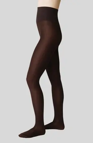 Swedish Stockings Sanna Glossy Semi Opaque Tights - Dark Brown