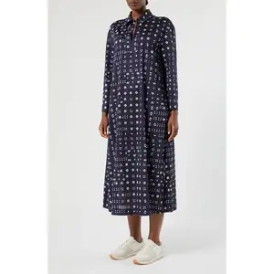 Marina Rinaldi Cotton Jersey Dress With Printed Pattern