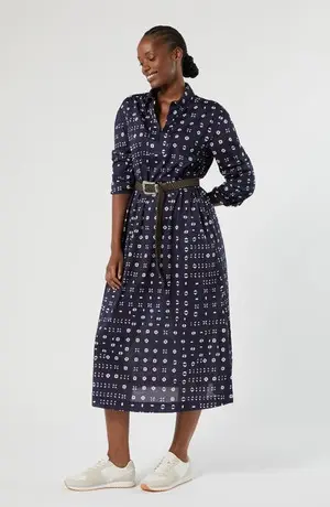 Marina Rinaldi Cotton Jersey Dress With Printed Pattern