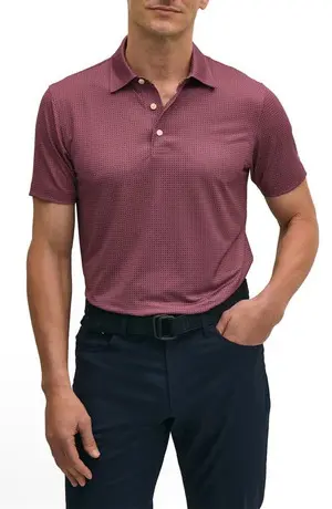 Brooks Brothers Performance Microprint Polo - Navy Multi
