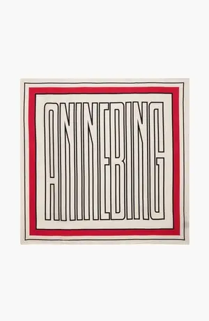 ANINE BING York Logo Scarf - Tango Red