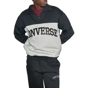 CONVERSE Color Block Half Zip Sweatshirt - Converse Black Multi