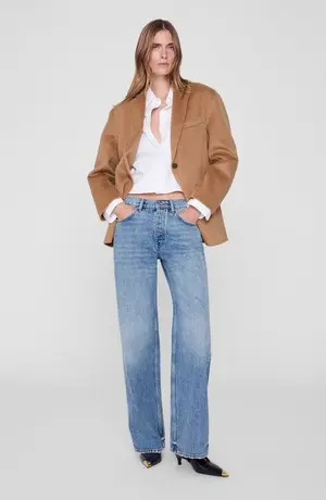 ANINE BING Scott Cropped Shirt