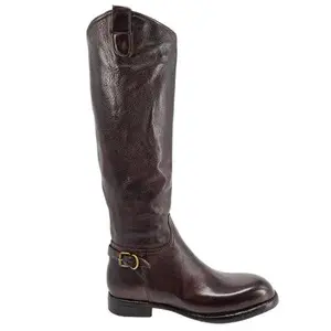 MADISON MAISON Leather Side Zip Knee High Boot - Brown