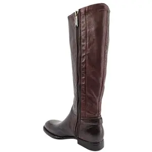 MADISON MAISON Leather Side Zip Knee High Boot - Brown