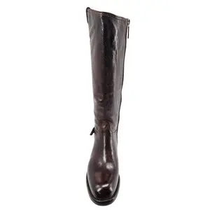 MADISON MAISON Leather Side Zip Knee High Boot - Brown