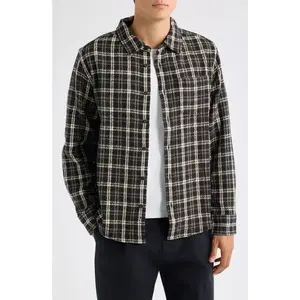 CORRIDOR Spacerock Long Sleeve Plaid Cotton Shirt - Blk