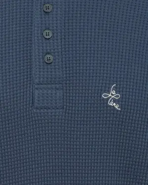 LE PERE Long Sleeve Waffle Henley